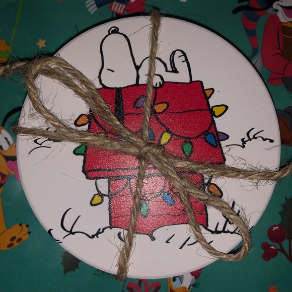 Peanuts | Holiday | Peanuts Snoopy Holiday White Coasters Set | Poshmark